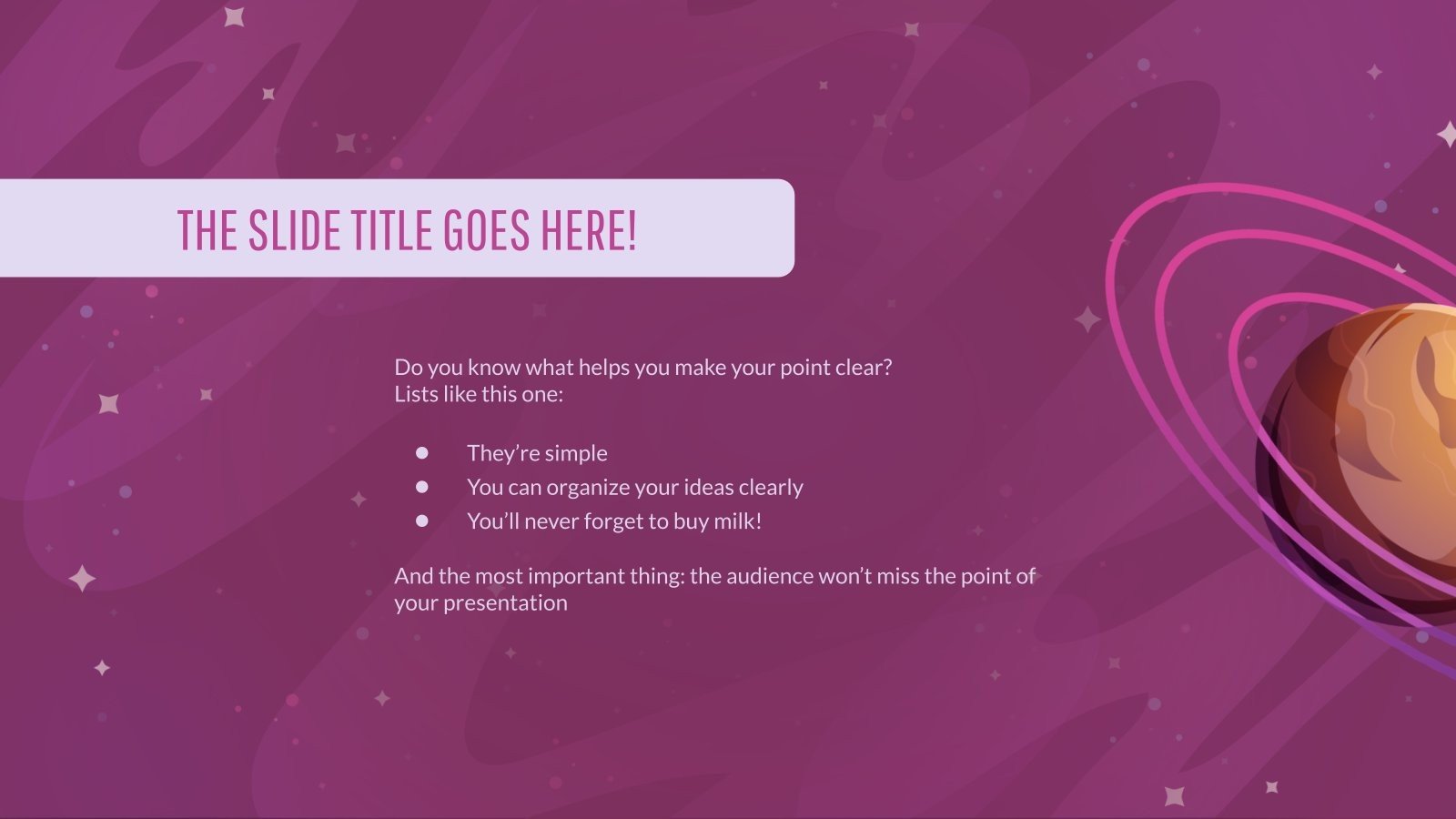 Colorful Galaxy Google Slides and PowerPoint Template