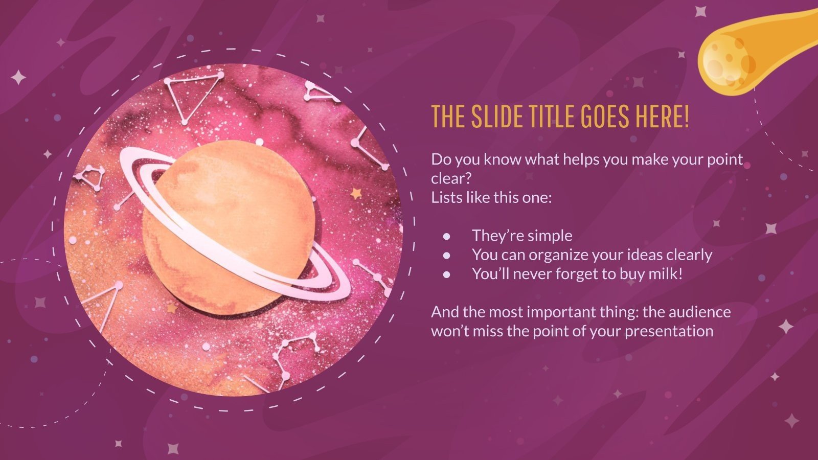 Colorful Galaxy Google Slides and PowerPoint Template