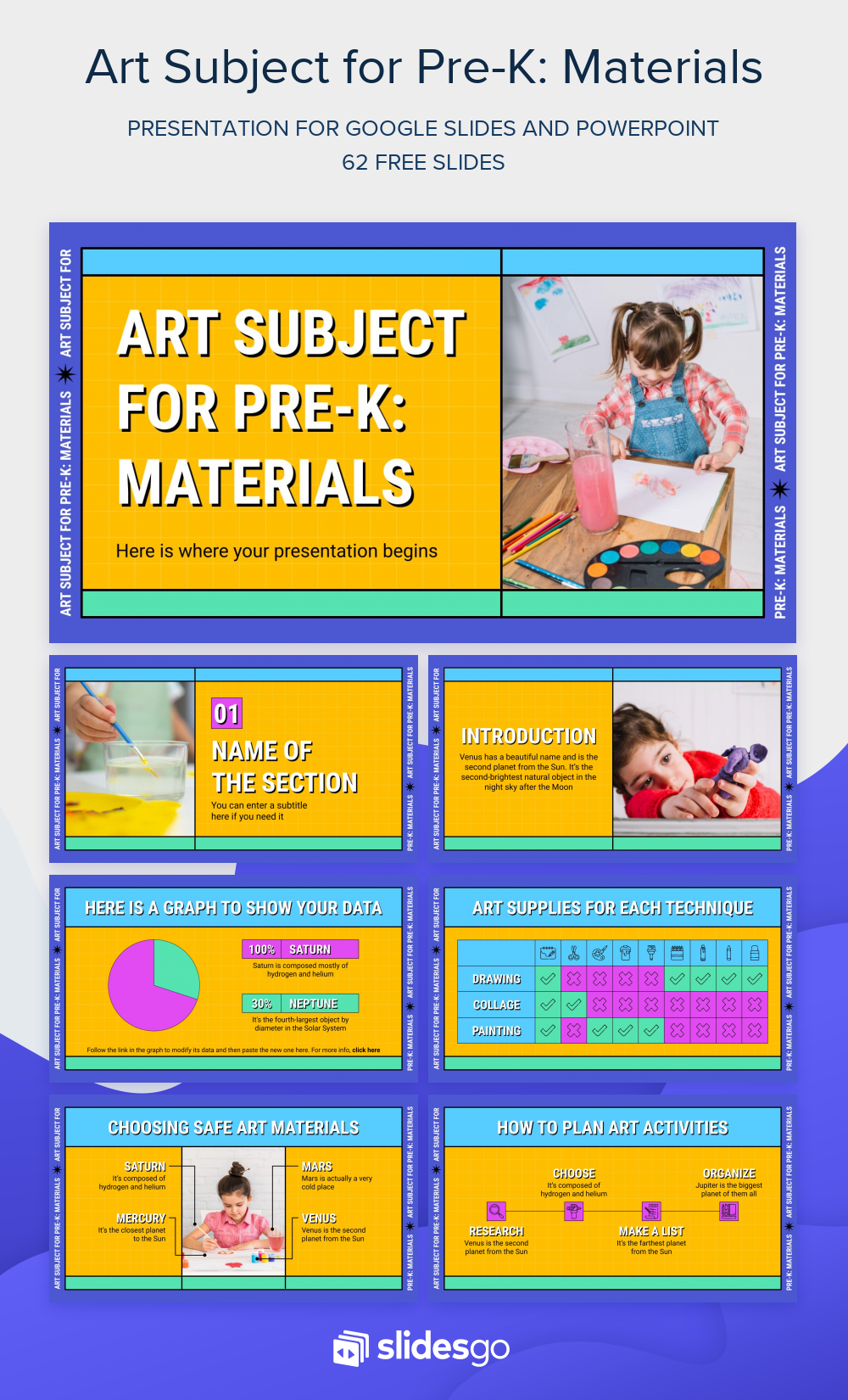 Art Subject for Pre-K: Materials | Google Slides & PPT
