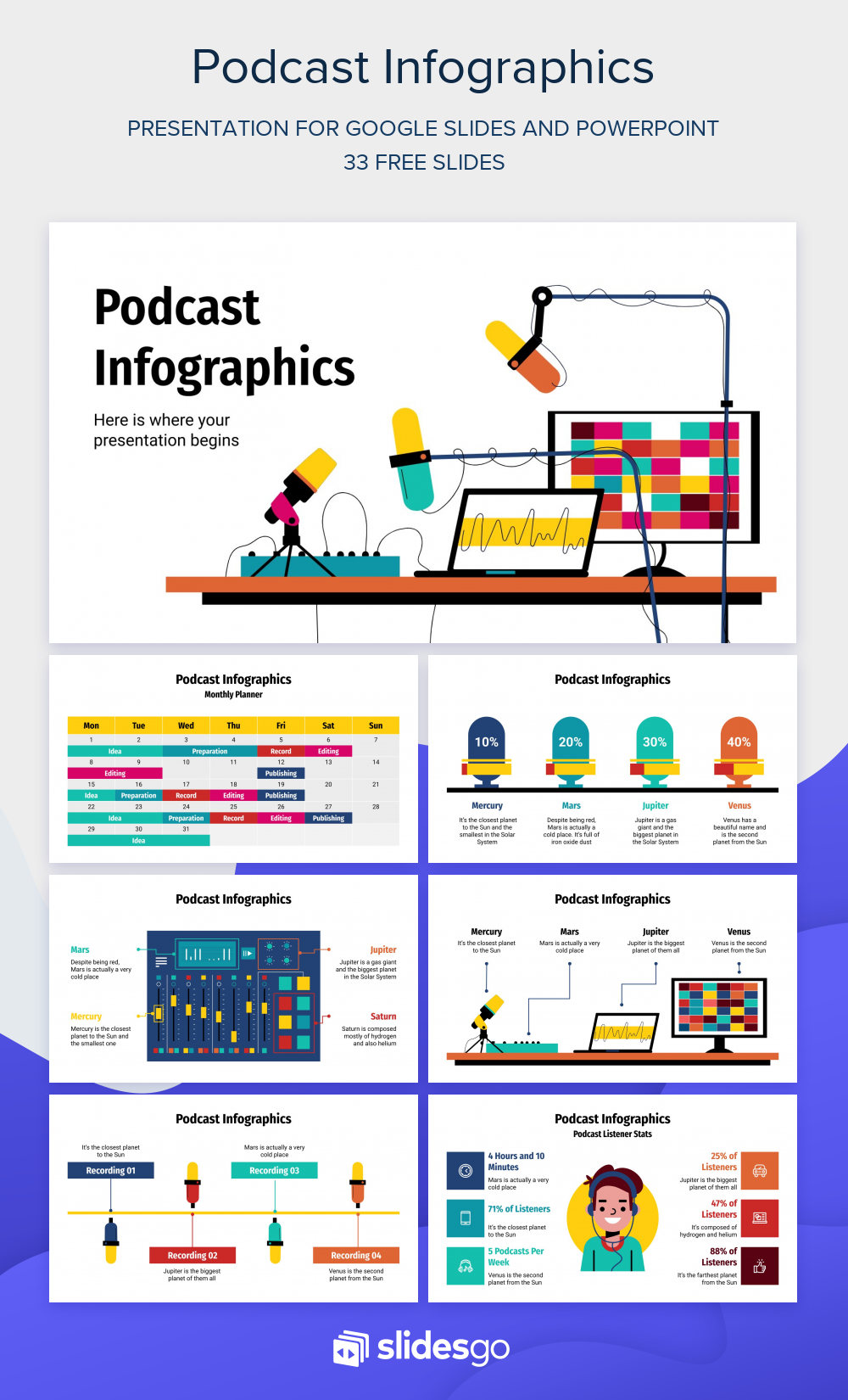 Podcast Infographics | Google Slides and PowerPoint template