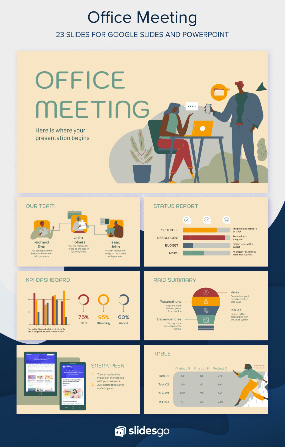 Page 2 | Office Meeting Google Slides theme and PPT template