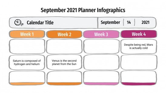 Infografiken September 2021 Monatsplaner | Google Slides & PPT