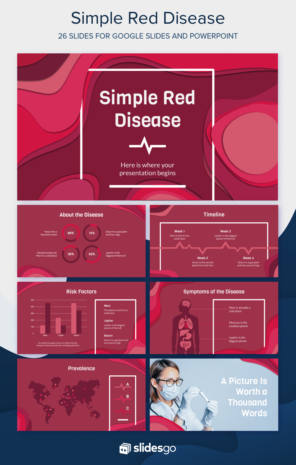Simple Red Disease Google Slides theme and PPT template