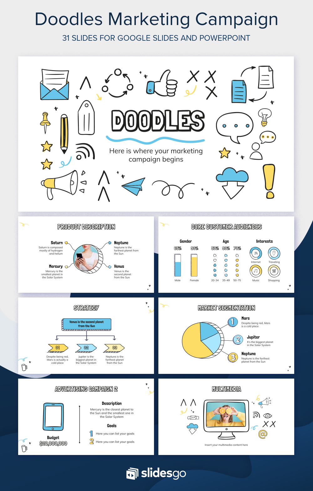 Doodles Marketing Campaign Google Slides theme and PPT