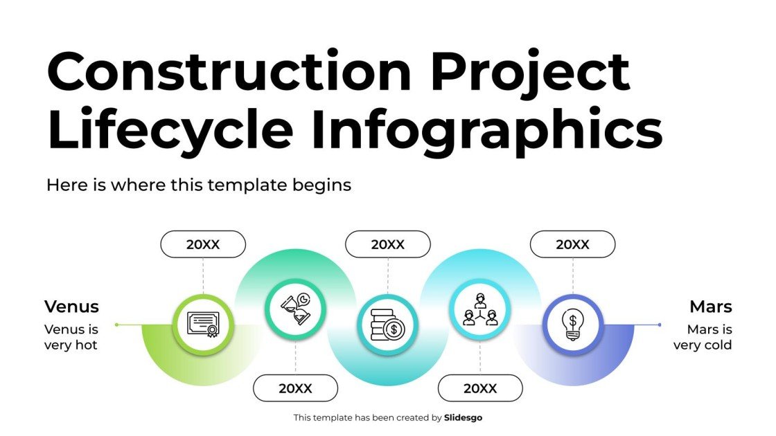 Construction Project Lifecycle Infographics Template