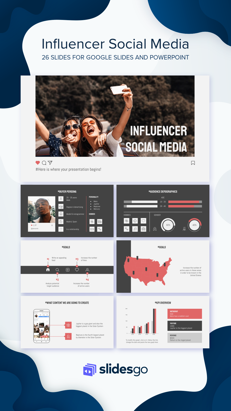 Influencer Social Media Google Slides and PPT template