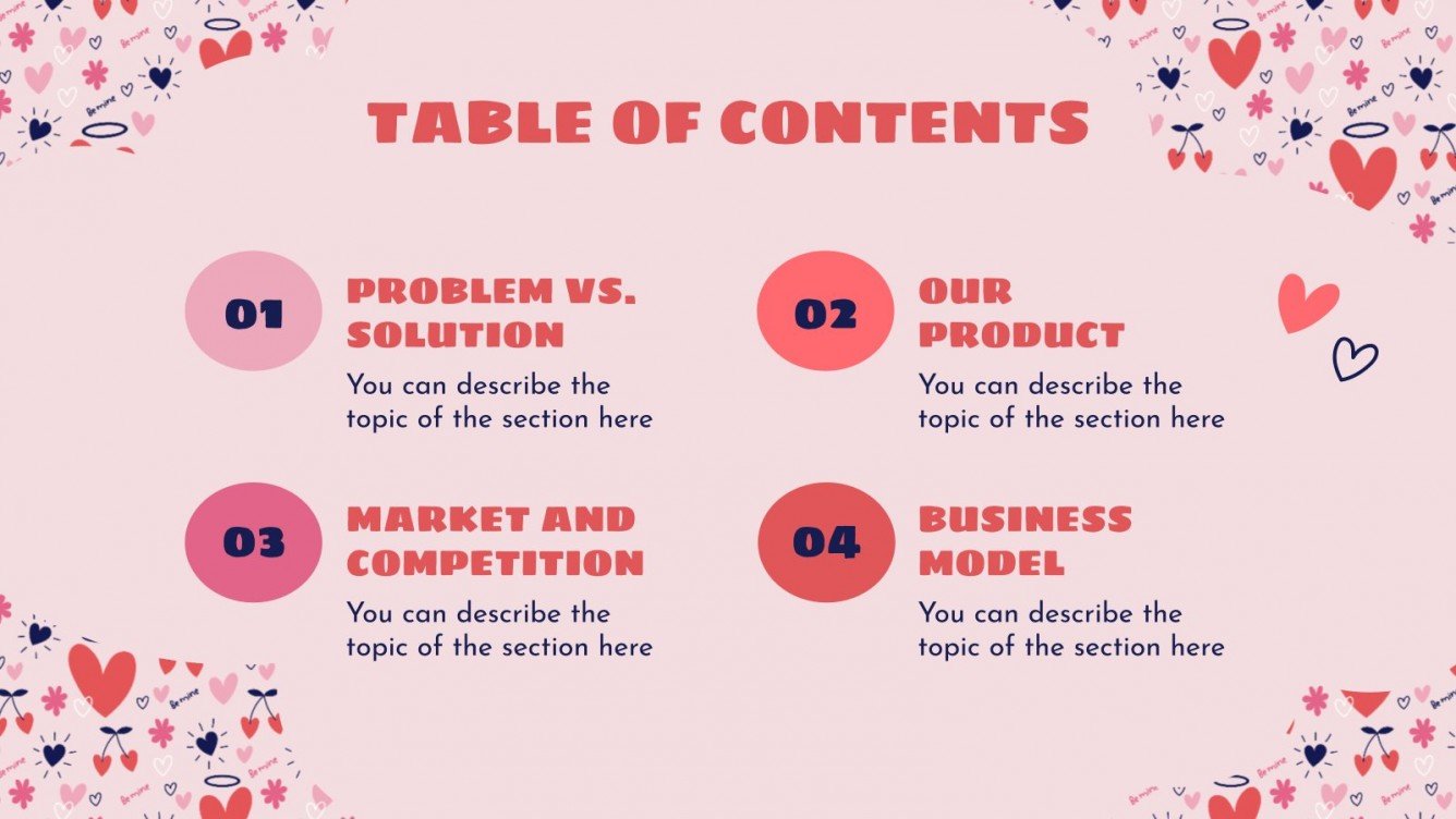 Pretty Hearts Pitch Deck | Google Slides & PPT template