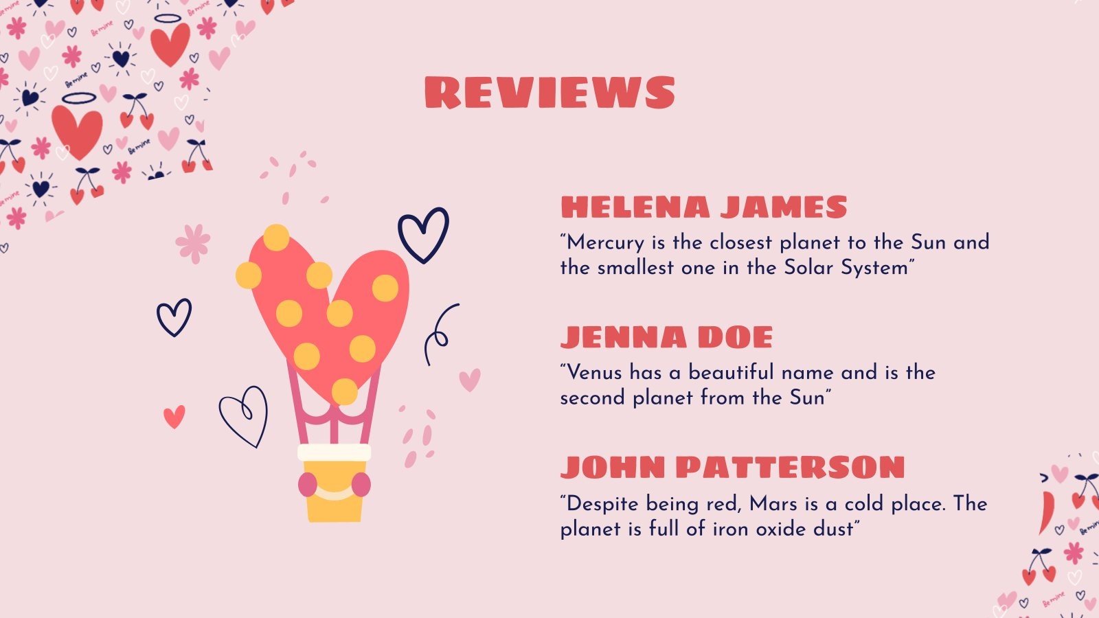 Pretty Hearts Pitch Deck | Google Slides & PPT template