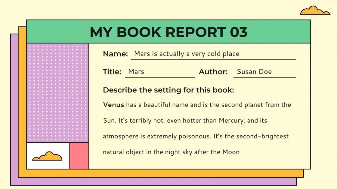 Colorful Book Report | Google Slides and PowerPoint theme