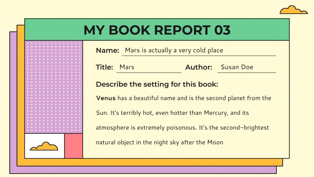 Colorful Book Report | Google Slides and PowerPoint theme