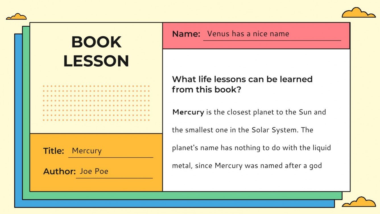 Colorful Book Report | Google Slides and PowerPoint theme
