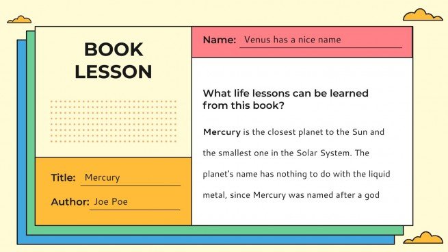 Colorful Book Report | Google Slides and PowerPoint theme