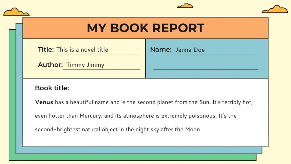 Colorful Book Report | Google Slides and PowerPoint theme
