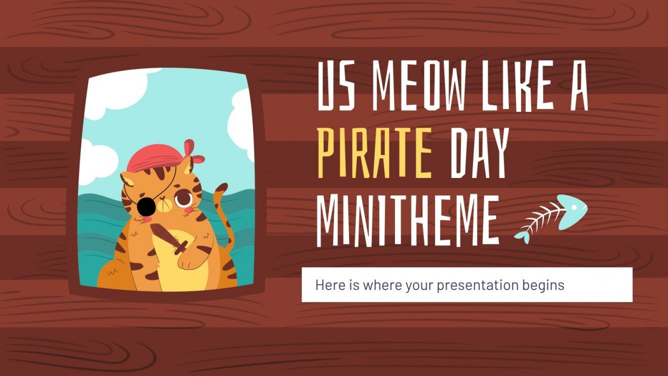 Google Slides and PowerPoint templates about pirates