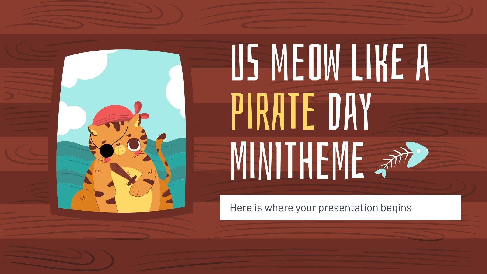 Google Slides and PowerPoint templates about pirates