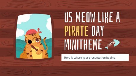 Google Slides and PowerPoint templates about pirates