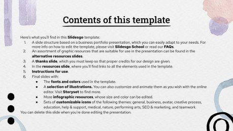 Watercolor Portfolio for Students | Google Slides & PPT theme