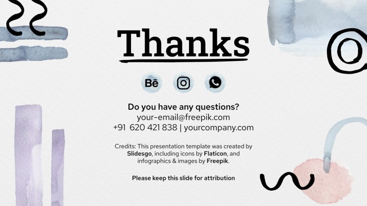 Watercolor Portfolio for Students | Google Slides & PPT theme