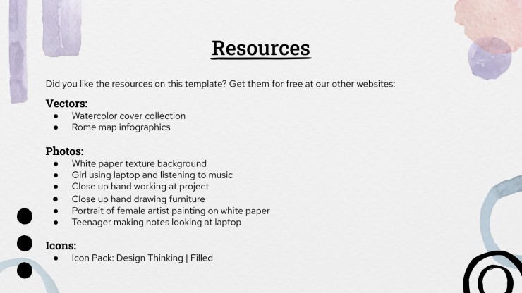 Watercolor Portfolio for Students | Google Slides & PPT theme
