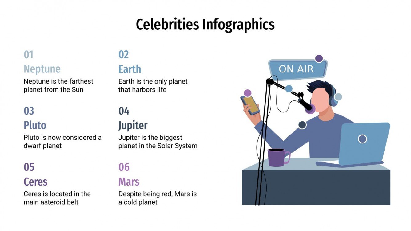 Celebrities Infographics | Google Slides and PPT template