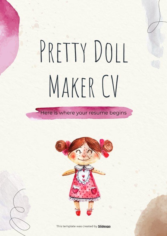Pretty Doll Maker CV | Google Slides and PowerPoint theme