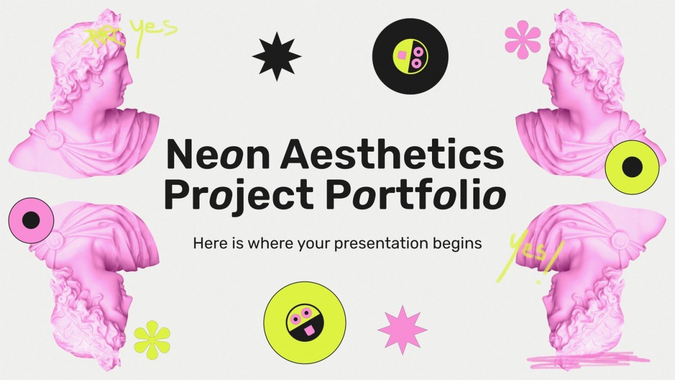 Neon Aesthetics Project Portfolio | Google Slides & PowerPoint