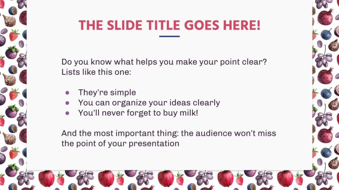 Fruit Pattern Google Slides theme and PowerPoint template