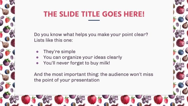 Fruit Pattern Google Slides theme and PowerPoint template