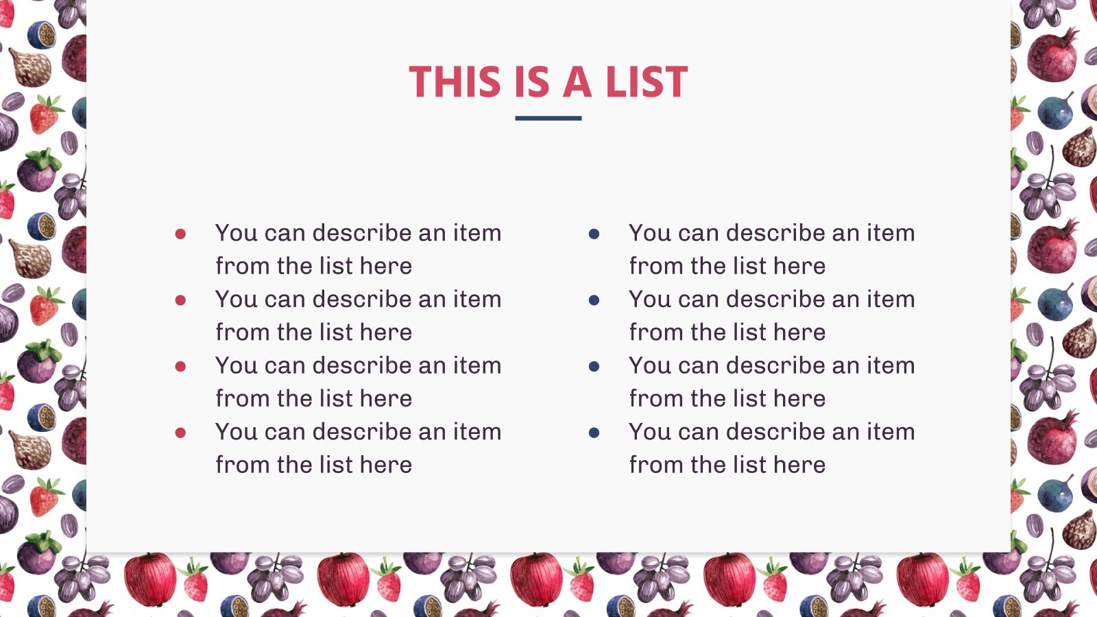 Fruit Pattern Google Slides theme and PowerPoint template