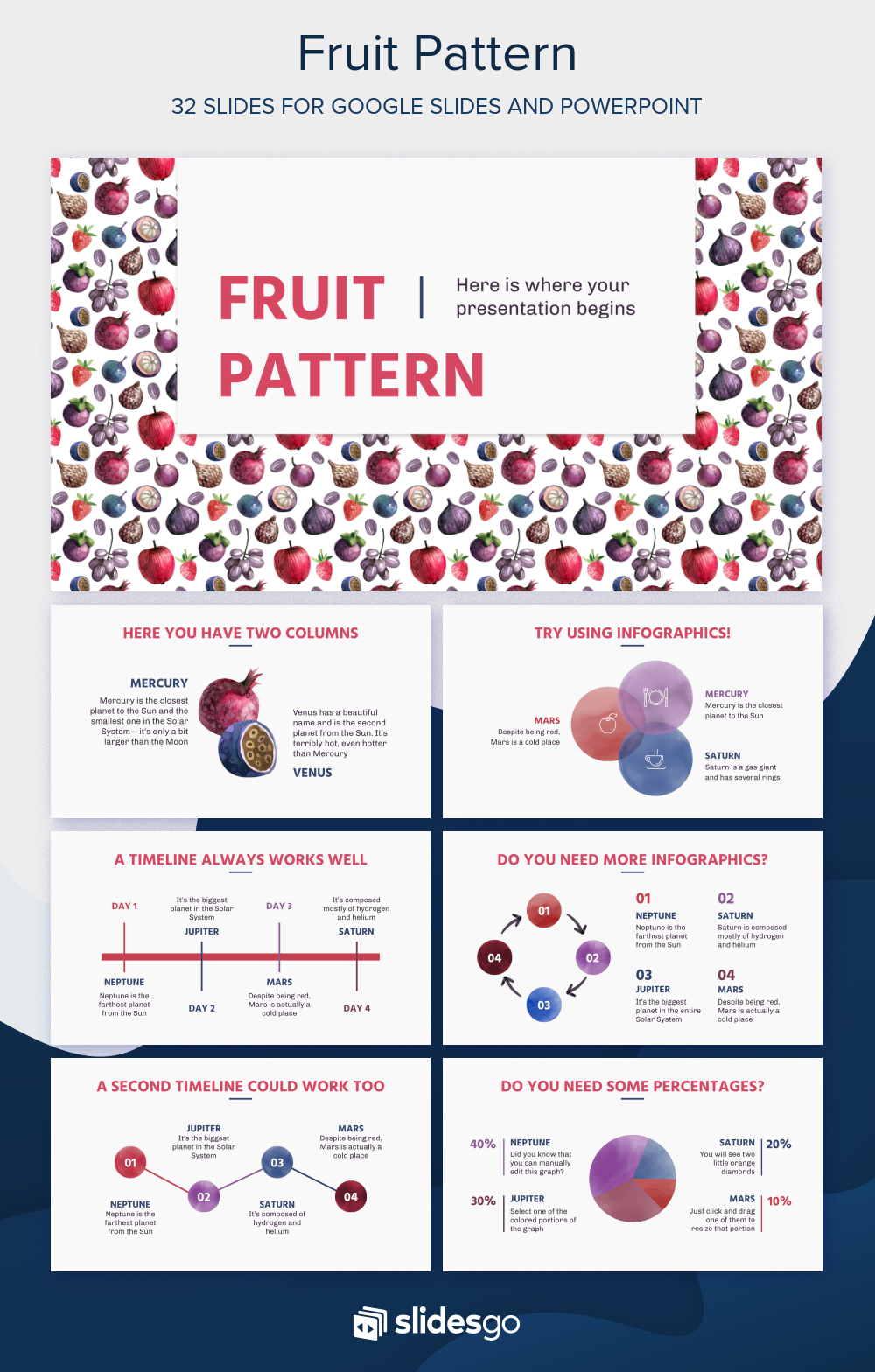 Page 3 | Fruit Pattern Google Slides theme and PowerPoint template