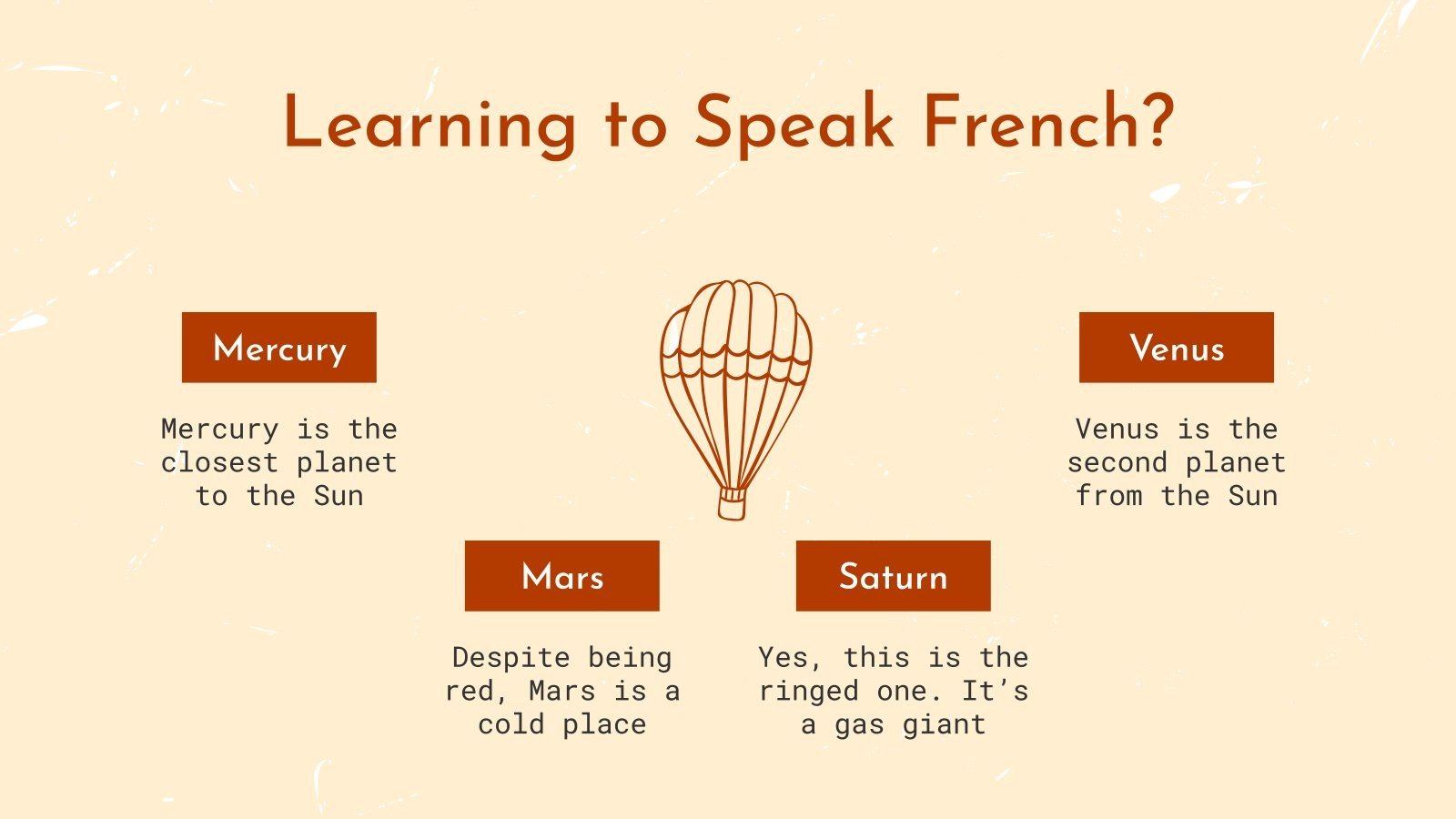 Cours de français | Modèle Google Slides et PPT