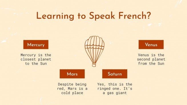 Cours de français | Modèle Google Slides et PPT