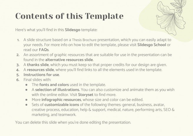 Minimalist Floral Thesis Defense Brochure | Google Slides