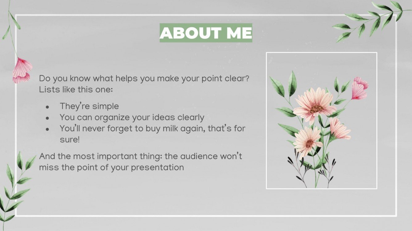 Floral Career Portfolio | Google Slides & PowerPoint template