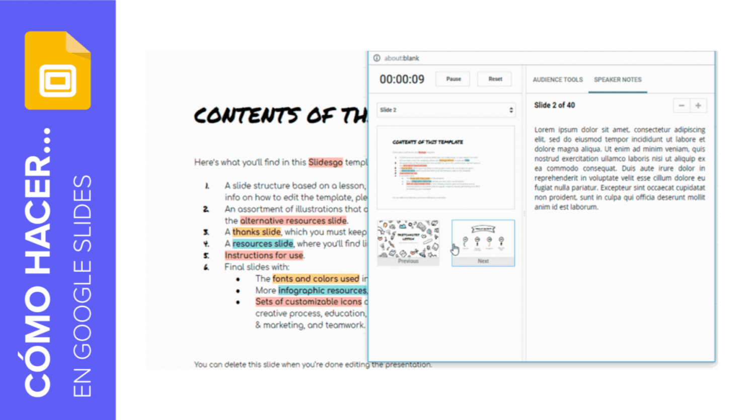 Cómo añadir notas del orador en Google Slides - Tutorial