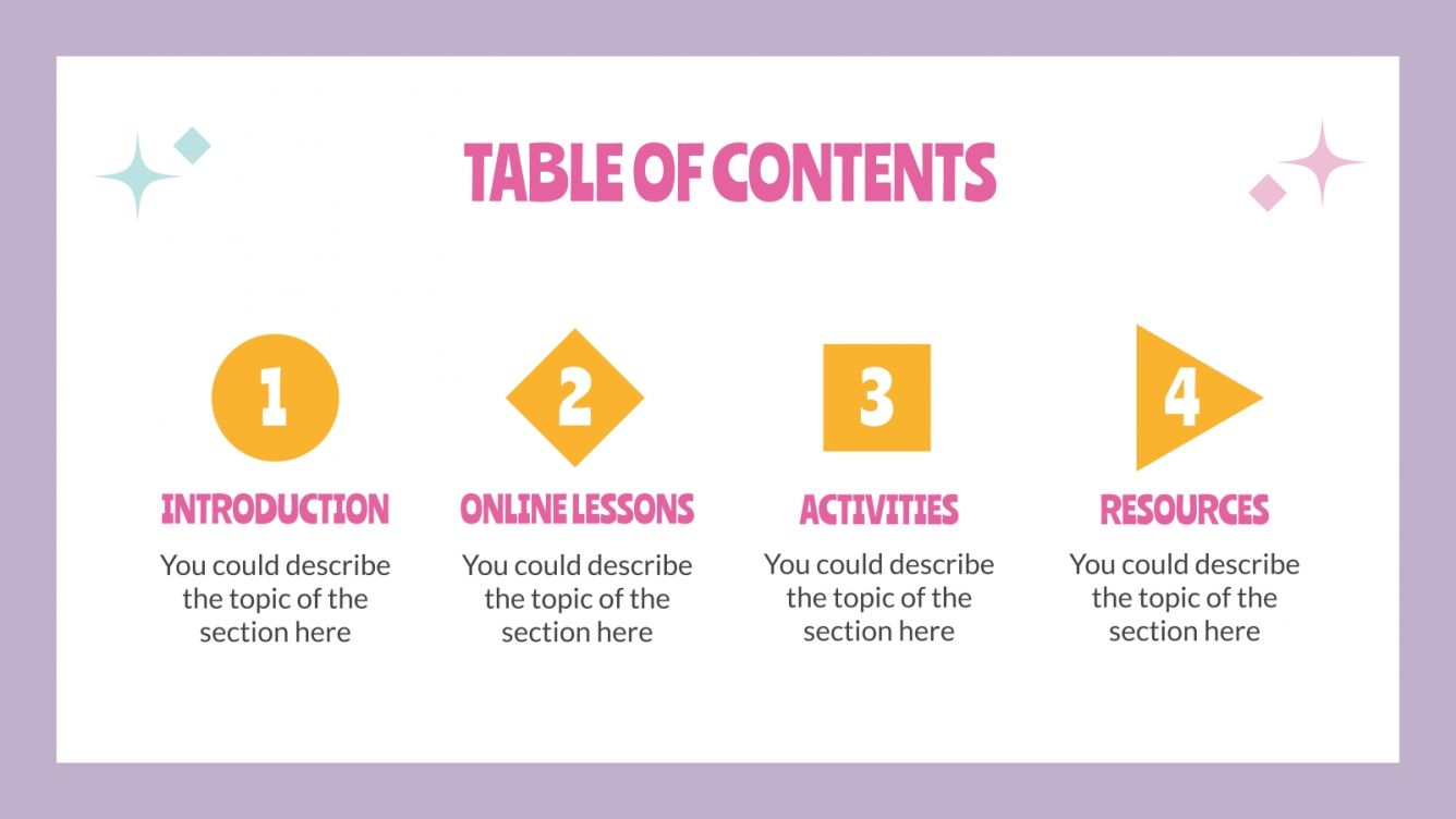 Daily Activities for Online Lessons Google Slides and PPT theme