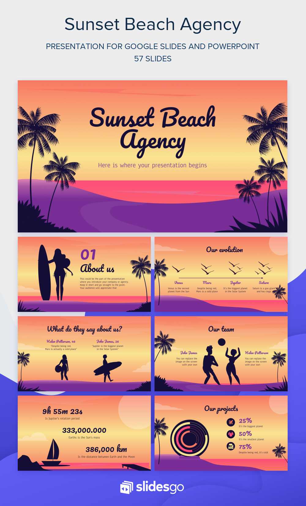 Sunset Beach Agency | Google Slides & PowerPoint template