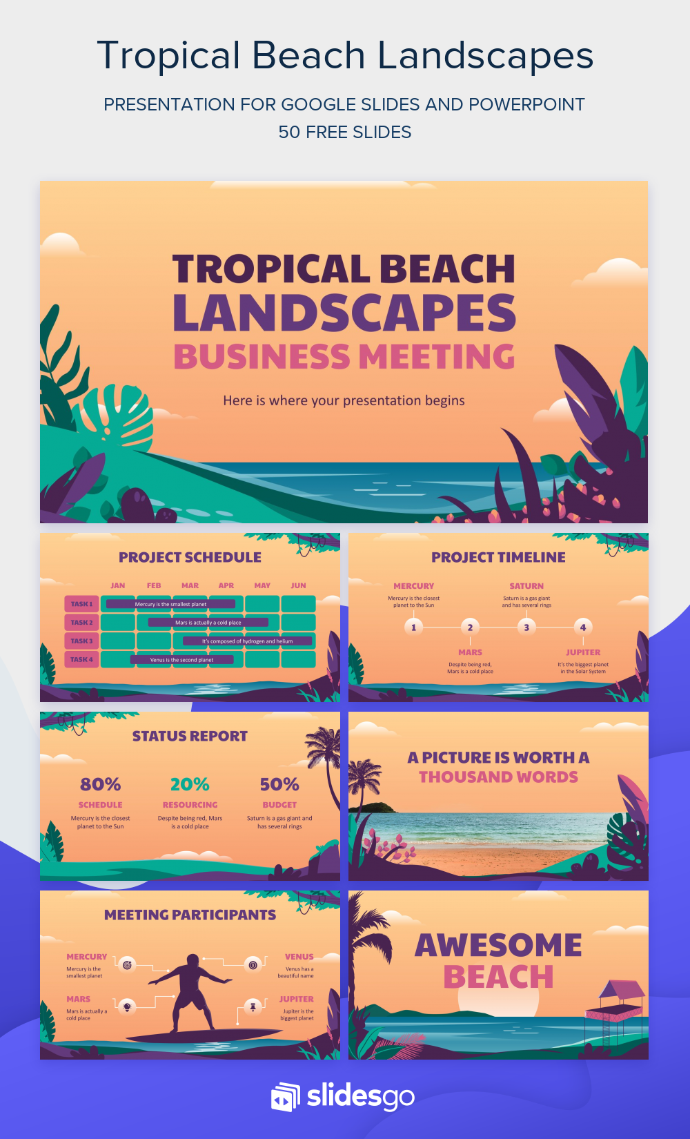 Tropical Landscapes Business Meeting | Google Slides & PPT