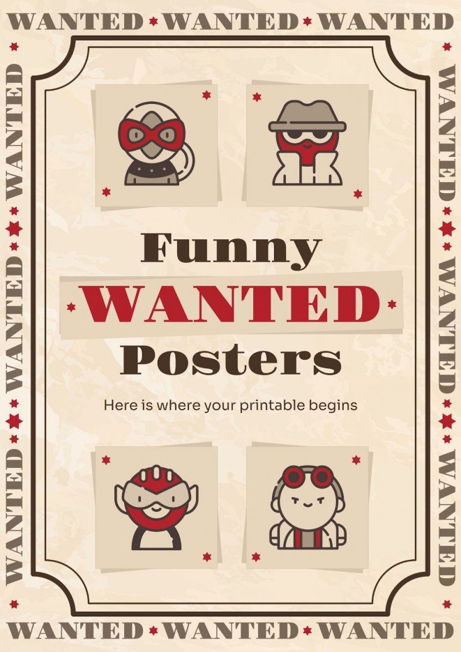 Funny Wanted Posters | Google Slides & PowerPoint template