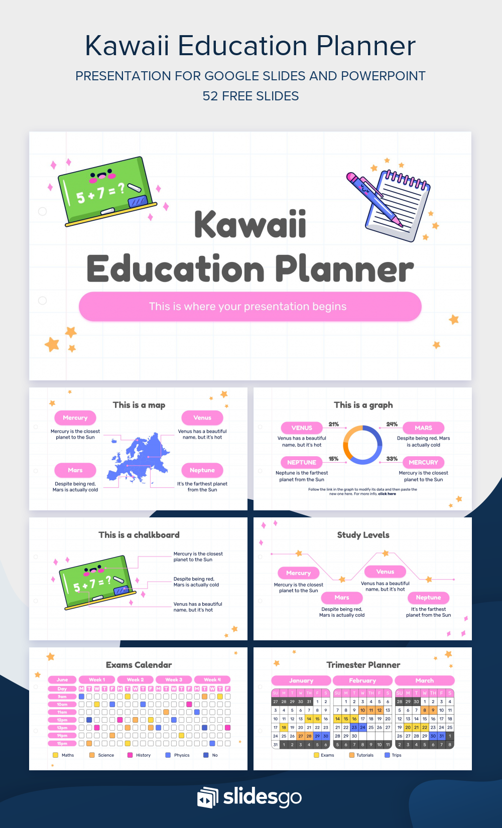 Kawaii Education Planner | Google Slides & PowerPoint theme