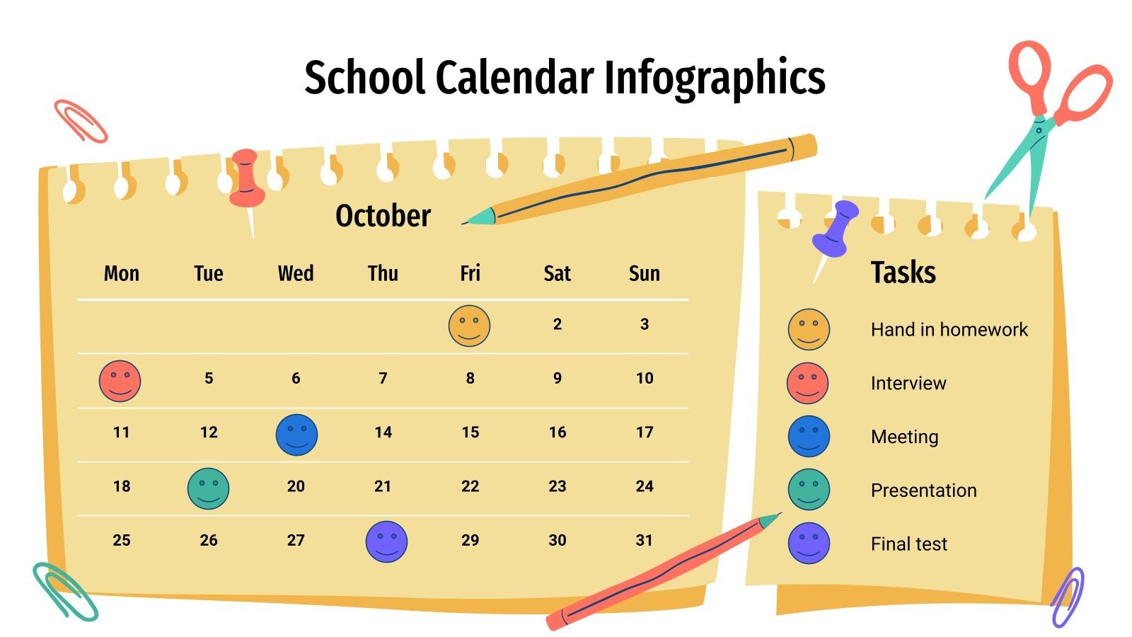 School Calendar Infographics | Google Slides & PowerPoint