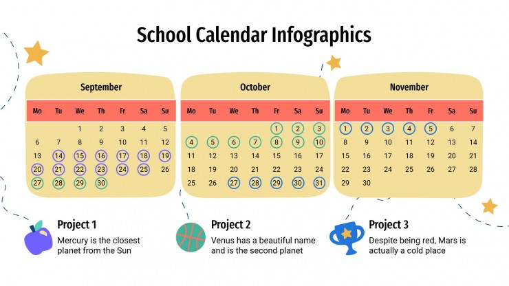 School Calendar Infographics | Google Slides & PowerPoint