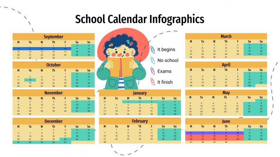 School Calendar Infographics | Google Slides & PowerPoint