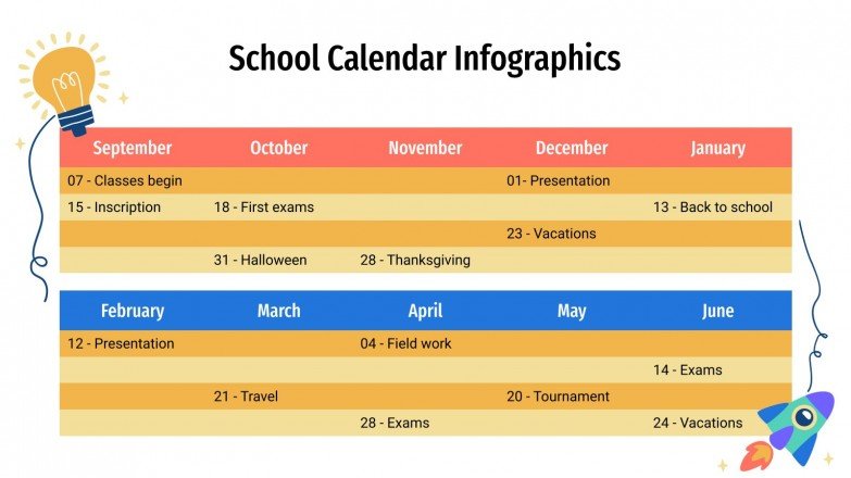 School Calendar Infographics | Google Slides & PowerPoint