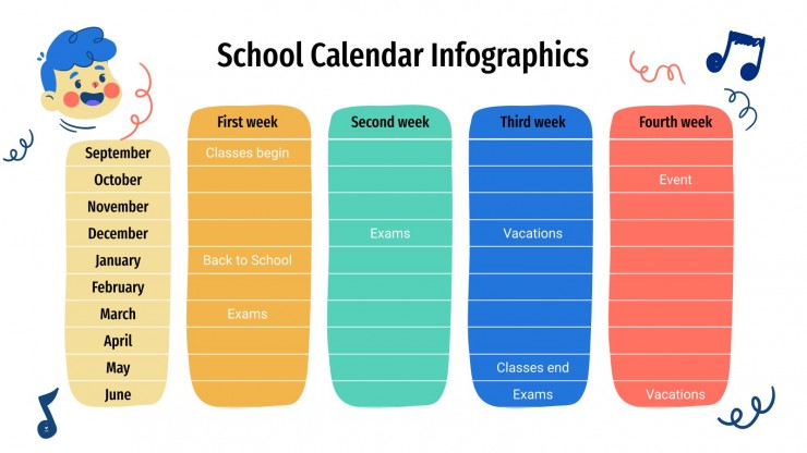 School Calendar Infographics | Google Slides & PowerPoint