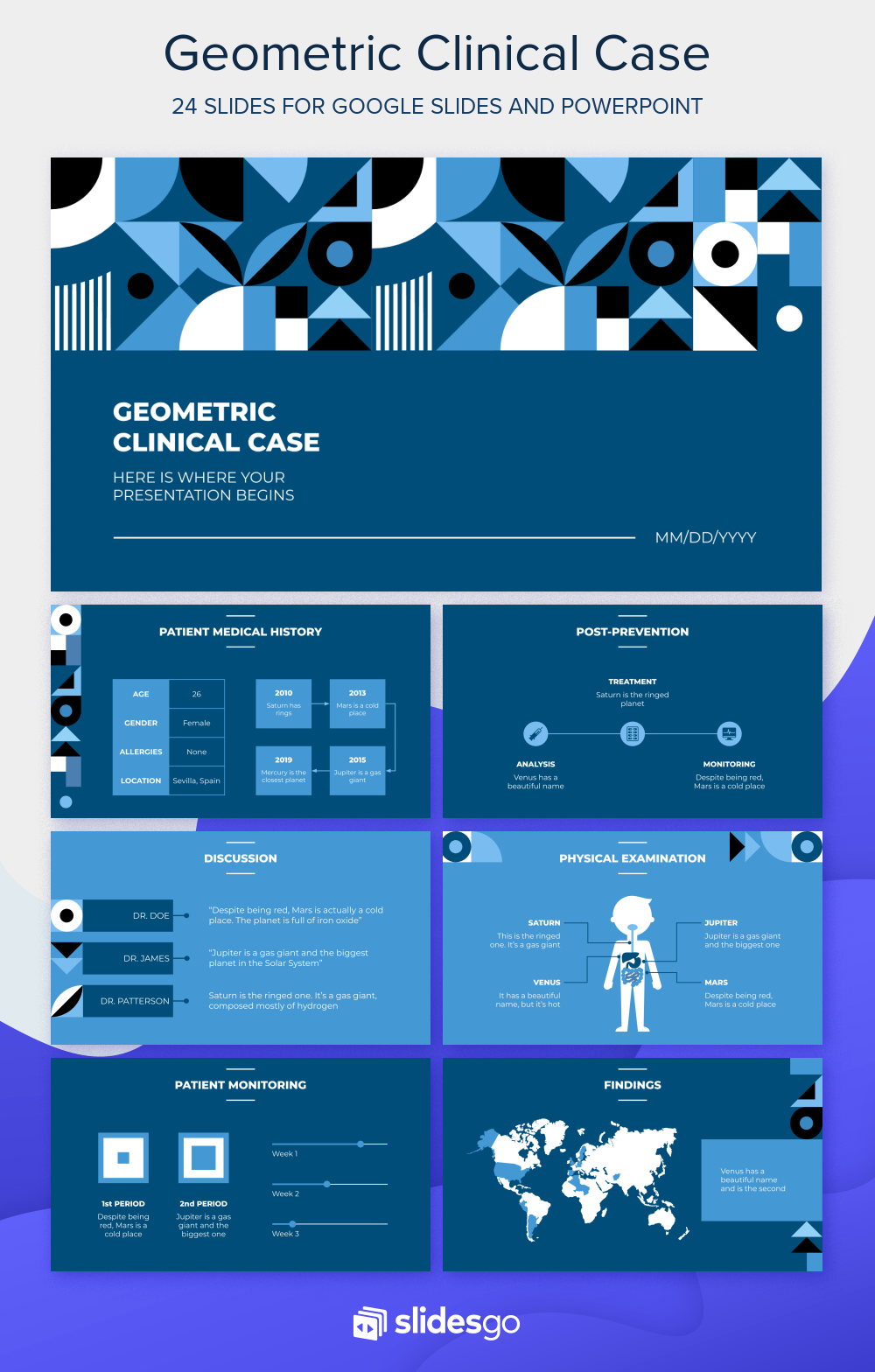 Page 2 | Geometric Clinical Case Google Slides and PowerPoint template