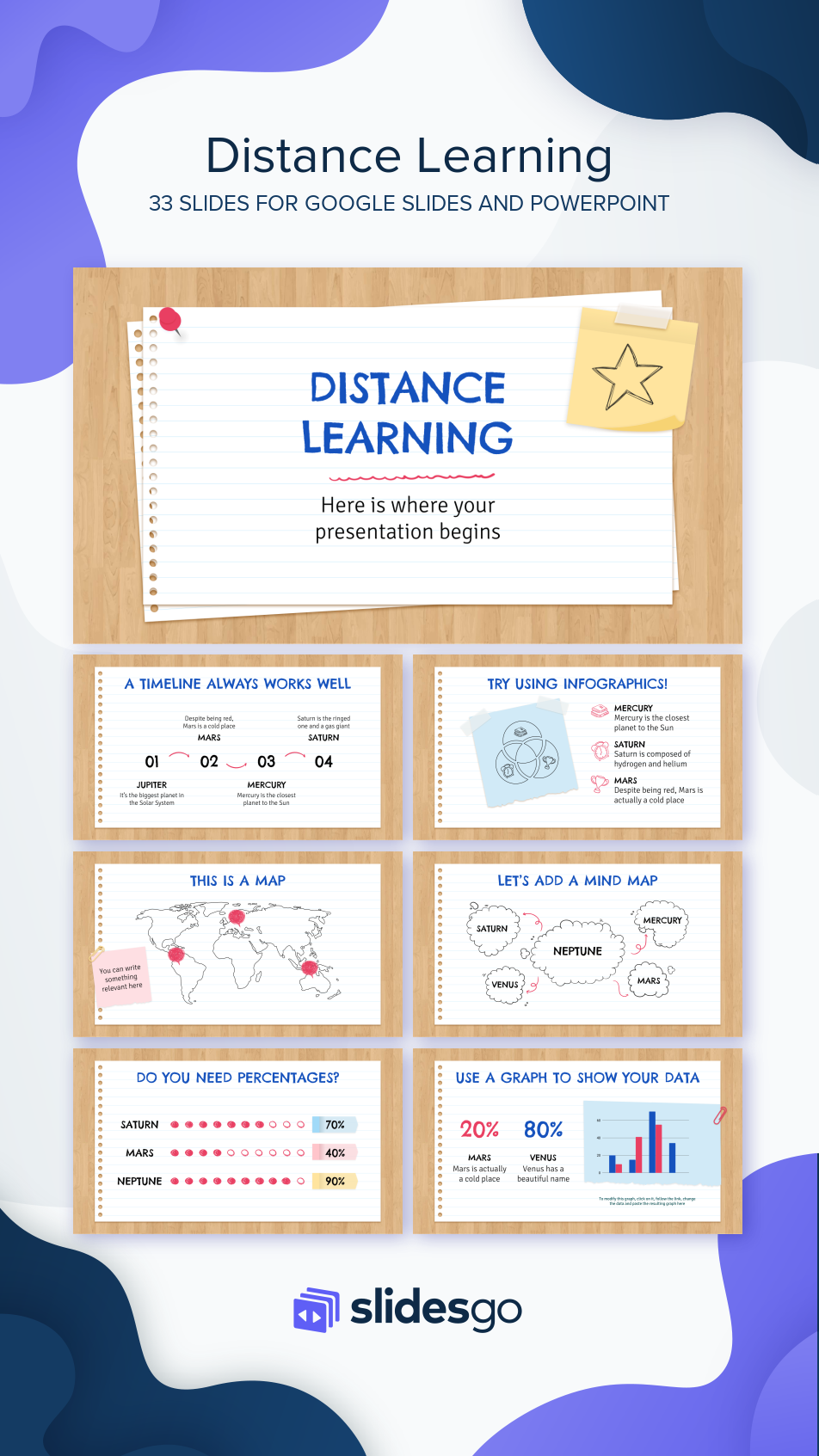 Distance Learning Google Slides theme and PowerPoint template