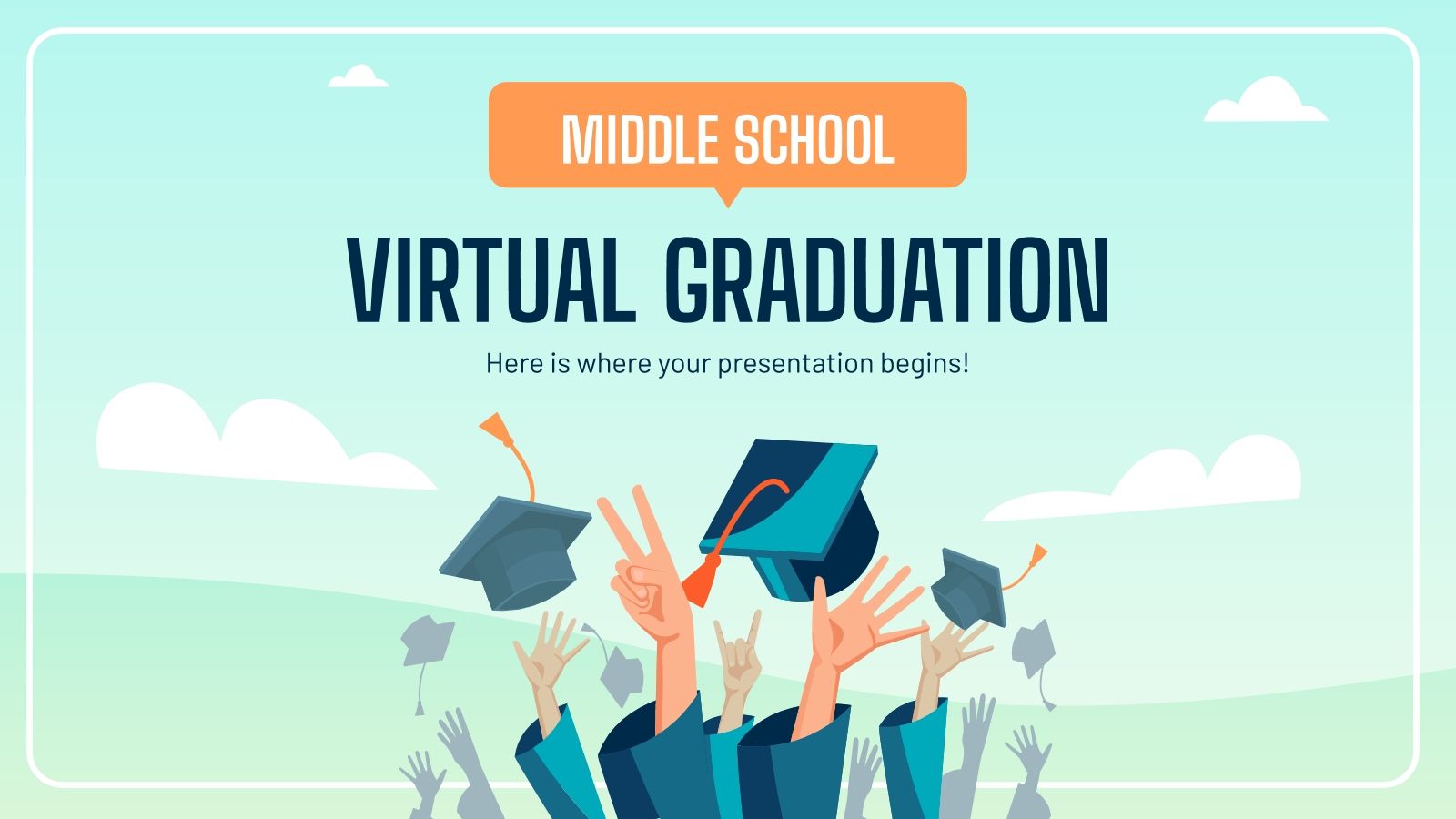 Middle School Virtual Graduation Google Slides and PPT template