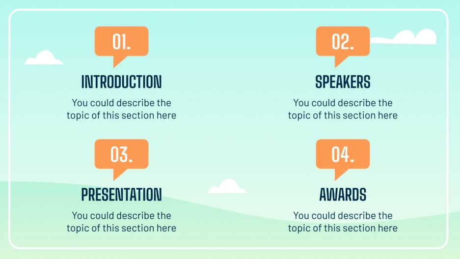 Middle School Virtual Graduation Google Slides and PPT template