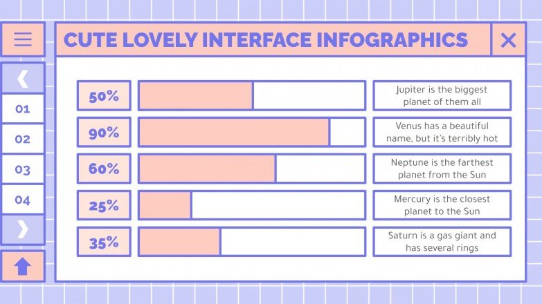 Cute Lovely Interface Infographics | Google Slides & PPT